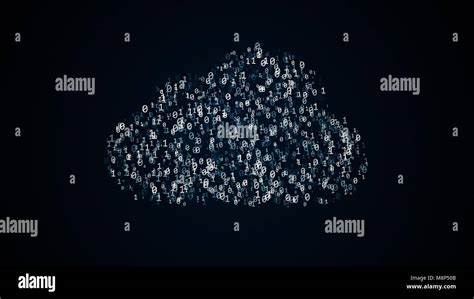 Cloud Computing Conception 3d Illustration With Binary Code It Symbol
