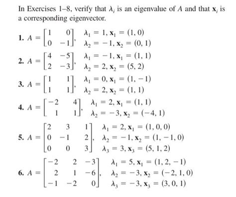 Solved In Exercises 1 8 Verify That λi Is An Eigenvalue Of