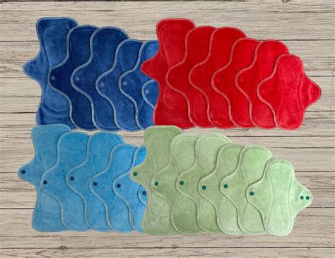 Starter Pad Package Of Reusable Cloth Pads Bamboo Velour Tops Pul