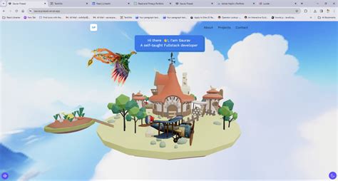 🚀 completed my 3d portfolio using react and react three fiber saurav