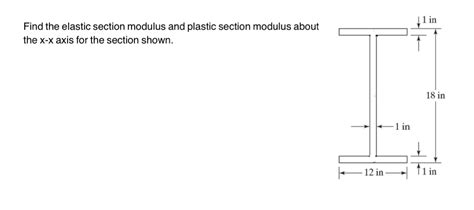 solved find the elastic section modulus and plastic section