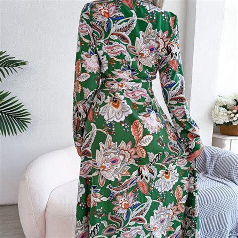 Robe Bohème Chic Verte à Imprimé Vintage Ma Robe Bohème