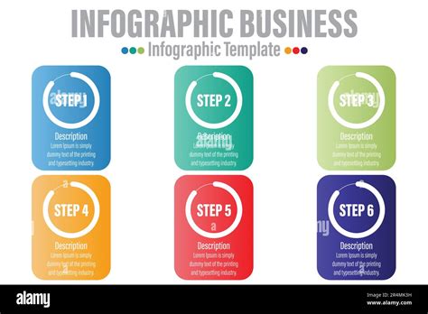 Infographic Template With Numbers Six Option Can Be Used For Workflow