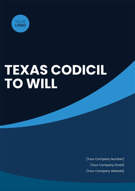 Free Texas Codicil To Will Template To Edit Online