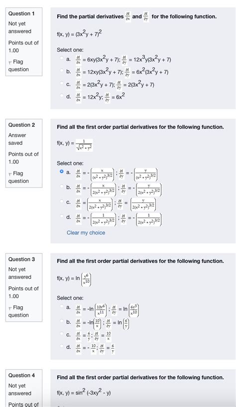 Solved Find The Partial Derivatives Xf And Yf For The Chegg