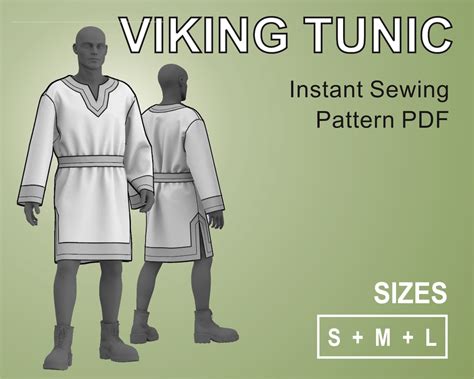 Viking Tunic Medieval Ancient Robe Pdf Sewing Pattern Etsy