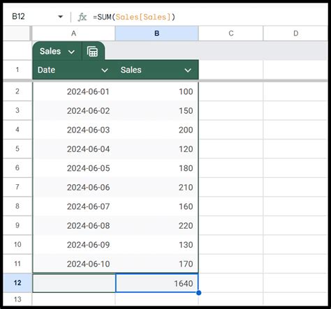 How To Sum A Column In Google Sheets