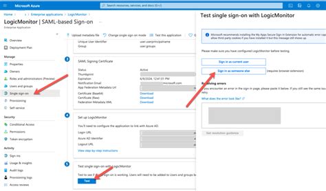 configuring the azure active directory sso integration logicmonitor