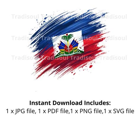 Haiti Flag Watercolor Print Digital Download Abstract Haitian Flag