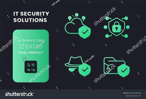 Data Security Solutions Green Solid Gradient Stock Vector Royalty Free