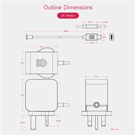 Official W Type C Power Supply For Raspberry Pi EU Plug