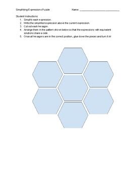 Simplifying Expressions Puzzle By Amy S Algebra Activities TpT