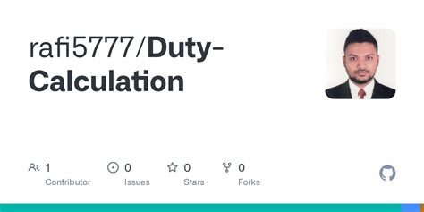 GitHub Rafi5777 Duty Calculation