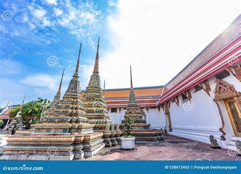 Thai Architecture In Wat Pho Public Temple In Bangkok Stock Image