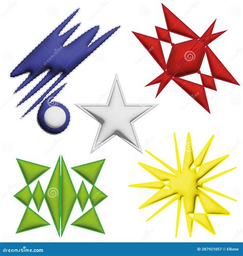 Set Of Colorful 3d Icons Buttons Stock Vector Illustration Of Element Objects 287921057