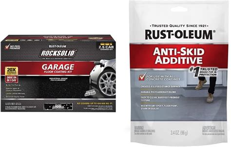 Rust Oleum 318697 Rocksolid Polycuramine Garage Floor Coating 6 Piece Set Black