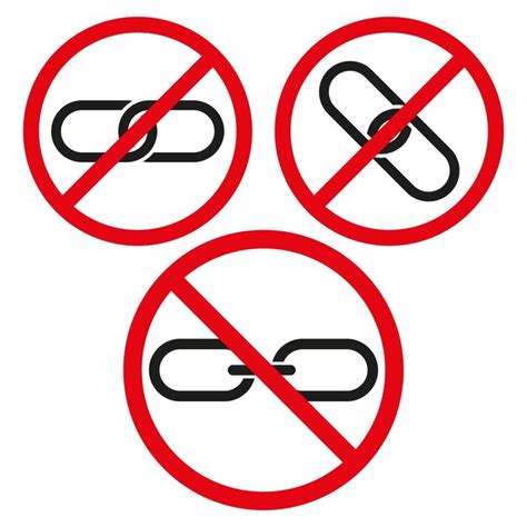 Premium Vector No Link Allowed Symbols Disconnected Chain Icons Break The Connection Signs