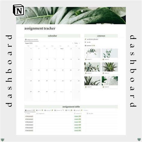 Notion Assignment Planner Template For Students Foliage Etsy