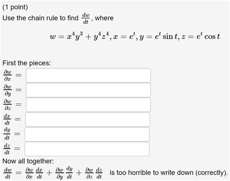 solved chain rule problems please solve parts a b c and