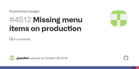 missing menu items on production · issue 4512 · thedevdojo voyager