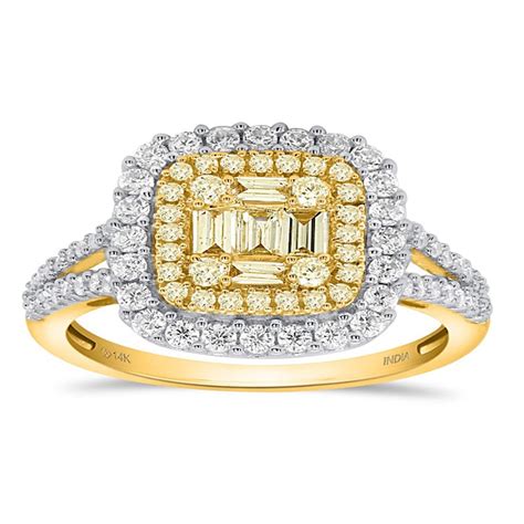 Ny Closeout Deal 14k Yellow Gold Natural Yellow Diamond I1 Gh 075