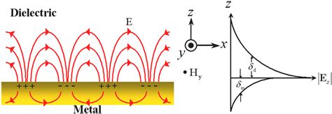 Schematics Of The Electromagnetic Field Of Surface Plasmons Propagating