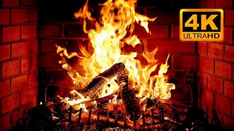 🔥 FIREPLACE 4K Ultra HD! Cozy Fireplace with Crackling Fire Sounds. Fireplace Burning - YouTube