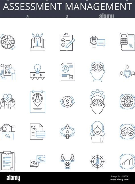 Assessment Management Outline Icons Collection Risk Control Budget