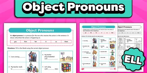 Object Pronouns Worksheet For Ell