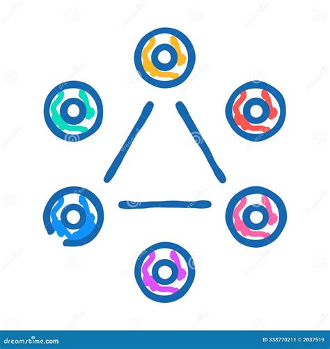 color theory ux ui design icon doodle illustration stock vector