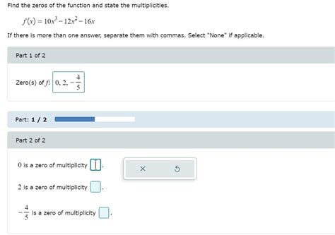 Solved Find The Zeros Of The Function And State The