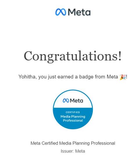 Yohitha Vijeyakumar On Linkedin Metacertified Mediaplanning