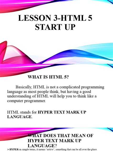 Lesson 3 Html 5 Start Up Pdf