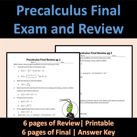 Precalculus Final Exam And Review Functions Exp Logs Trig Functions Made By Teachers