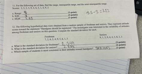 Solved For The Following Set Of Data Find The Range Chegg