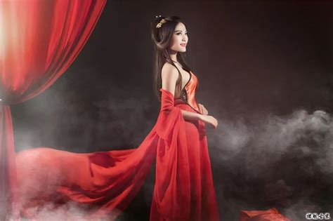 New Sexy Dance Costume Clothing Elegant Portrait Photography Red Costume Hanfu Fairy Dress In