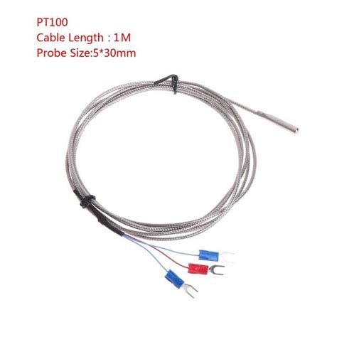 Rtd Pt100 Temperature Sensor Stainless Steel Thermocouple With 2m 3 Cable Wires