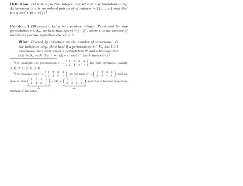 solved definition let n be a positive integer and let π be
