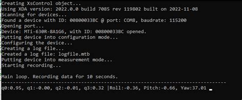 TUTORIAL Interacting With Movella XSense IMU Sensor In C