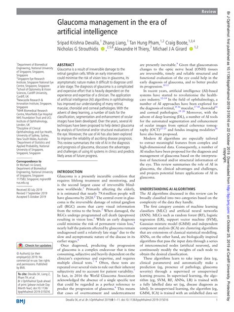 PDF Glaucoma Management In The Era Of Artificial Intelligence