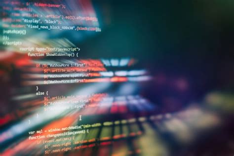 Premium Photo Css Javascript And Html Usage Monitor Closeup Of