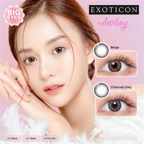 Jual Exoticon Softlens Darling Series Beige Charcoal Grey Soflens Diameter 16mm Soflens