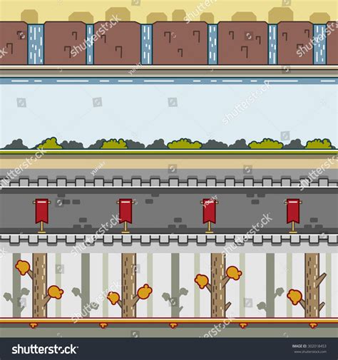 Parallax Backgrounds Video Games Set 7 Stock Vector Royalty Free 302018453 Shutterstock