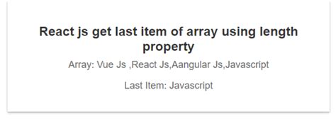 React Js Get Last Item From Array