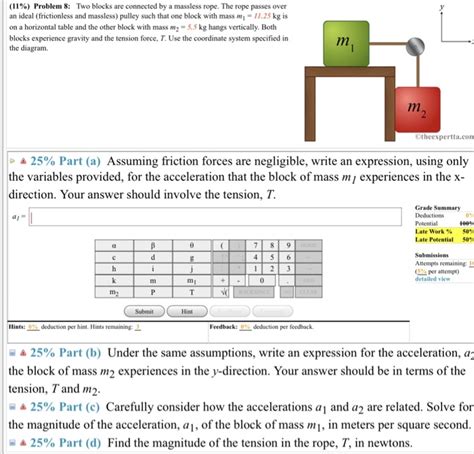 Solved Problem Two Blocks Are Connected By A Chegg Com