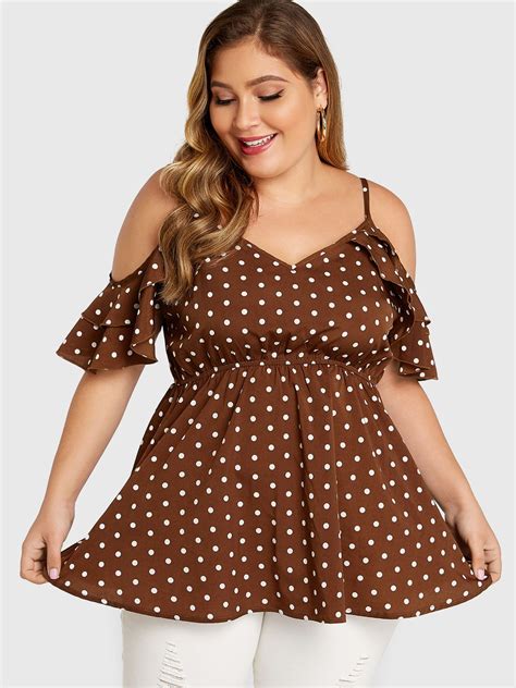 Plus Size Polka Dot Blouse