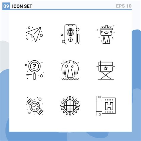 Editable Vector Line Pack Of 9 Simple Outlines Of Chair Park Plumber Water Research Editable