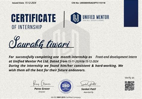 Webdevelopment Frontenddevelopment Internship Techjourney Saurabh Tiwari