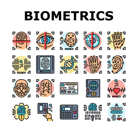 Biometric Fingerprint Id Finger Icons Set Vector Stock Illustration Illustration Of Vector