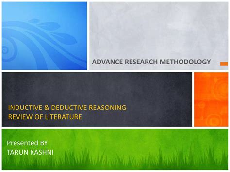 Inductive And Deductive Reasoning Advance Research Methodology Pptx